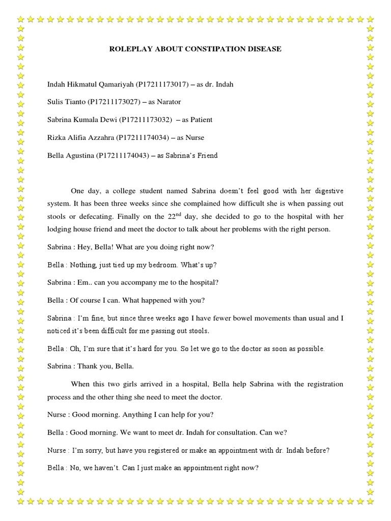 Mini Drama About Constipation Disease | PDF | Large Intestine | Colonoscopy