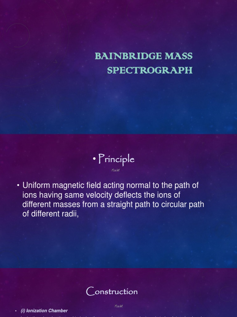 Bainbridge Mass Spectrograph | PDF