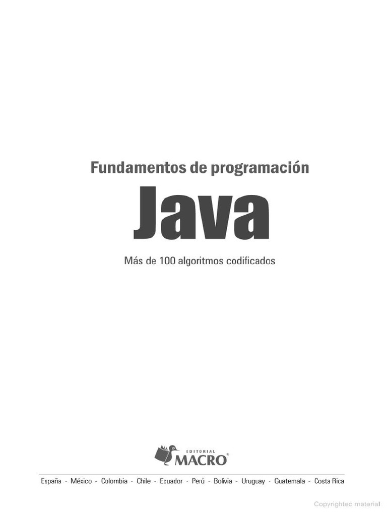 Fundamentos de Programación Con JAVA (100 Algoritmos Codificados) | PDF