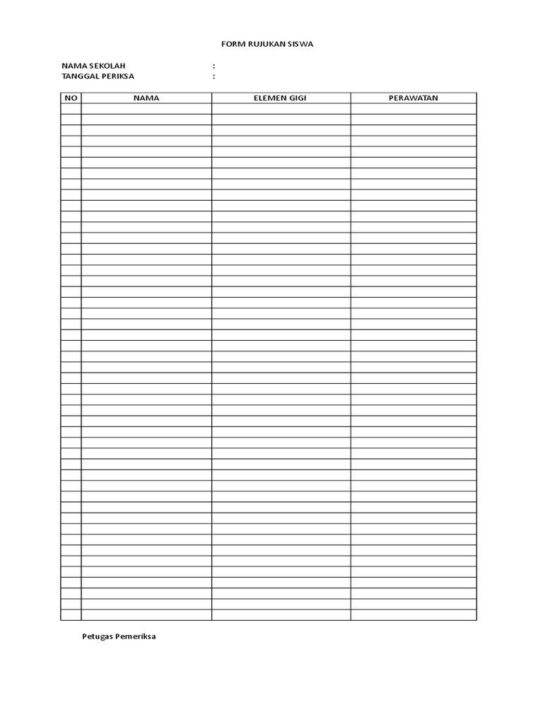 Format Rujukan Uks | PDF