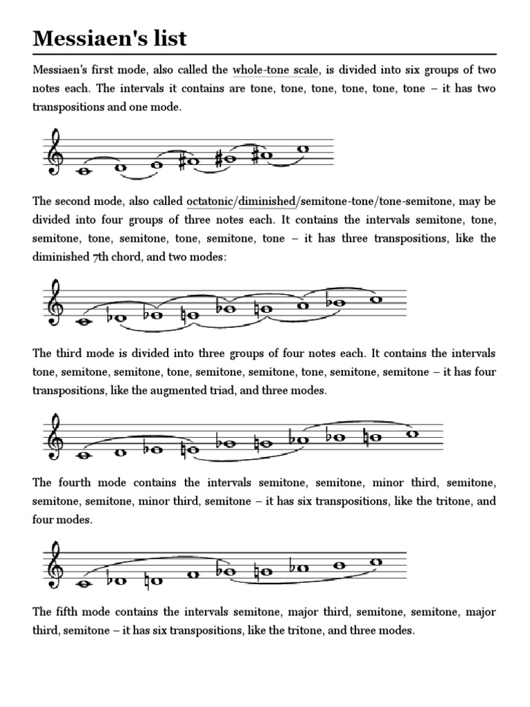 Messiaen's Modes of Limited Transposition | PDF