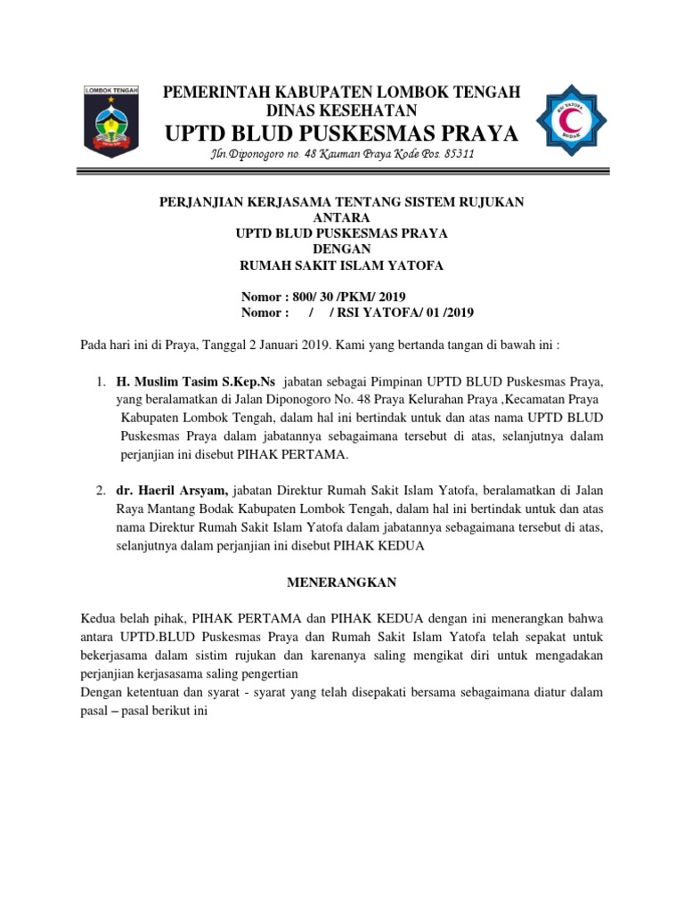 MOU RSI Yatofa | PDF
