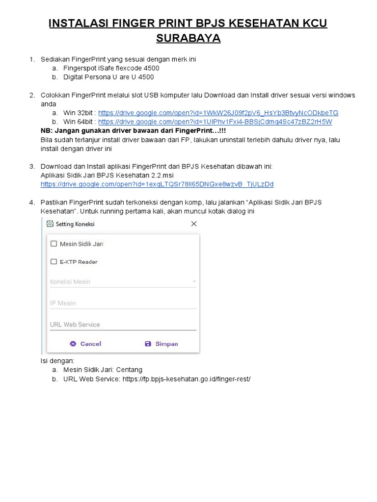 Instalasi Finger Print Bpjs Kesehatan Kcu Surabaya | PDF Instalasi Finger Print Bpjs Kesehatan Kcu Surabaya | PDF