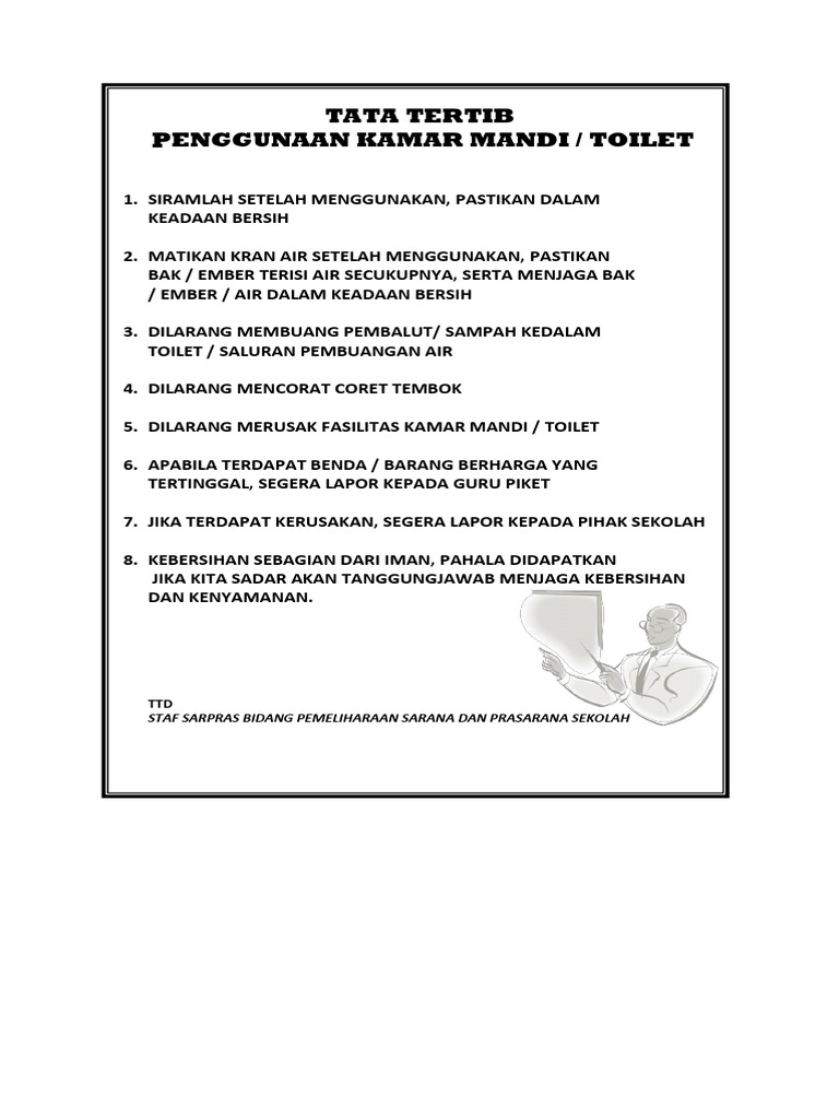 Tata Tertib Penggunaan Kamar Mandi | PDF
