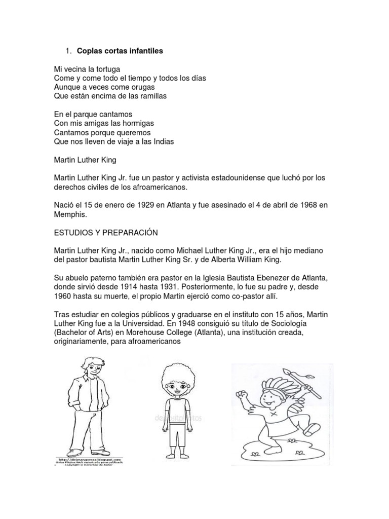 Coplas Cortas Infantiles 30 10 2019 | PDF