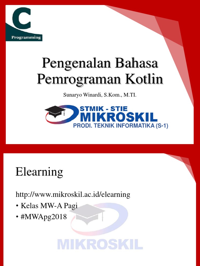 Pertemuan 1 Pengenalan Kotlin (Part 1) | PDF | Metode & Bahan Ajar ...