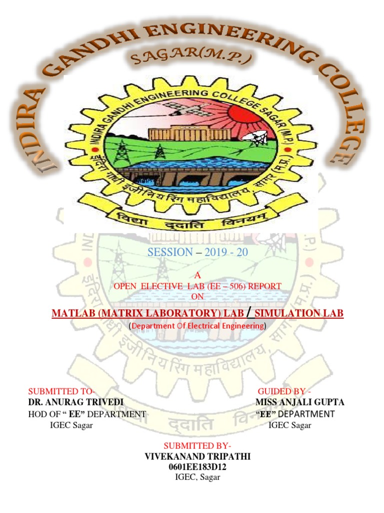 Session 2019 - 20: Matlab (Matrix Laboratory) Lab Simulation Lab | PDF