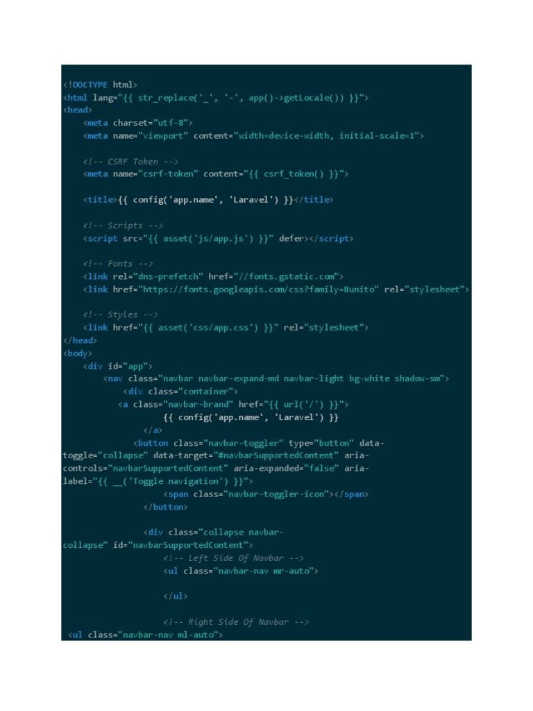 Doctype HTML Head Meta Meta: HTML Lang Charset Name Content | PDF ...