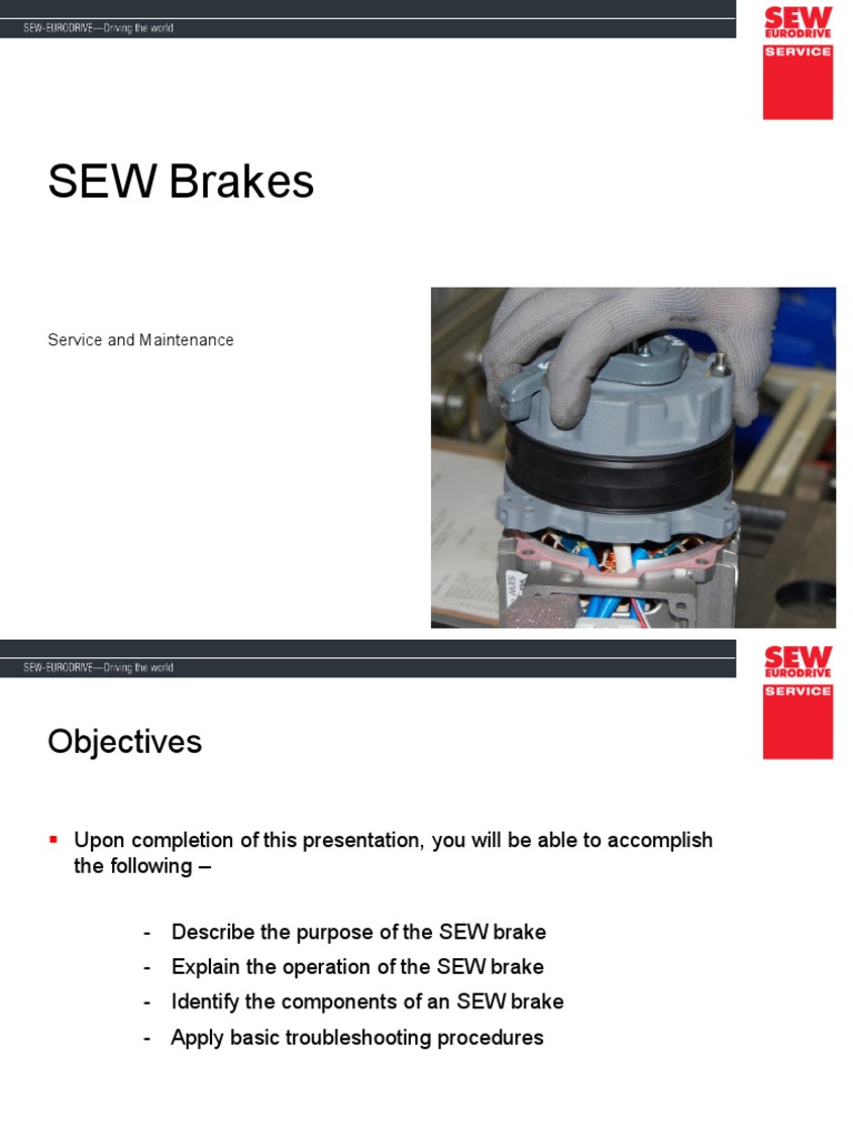 SEW Brake Operation and Troubleshooting | PDF | Electric Motor | Brake