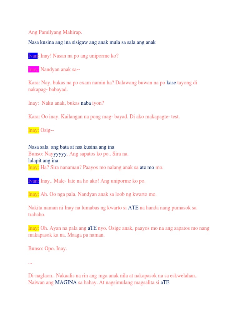 Ang Pamilyang Mahirap | PDF