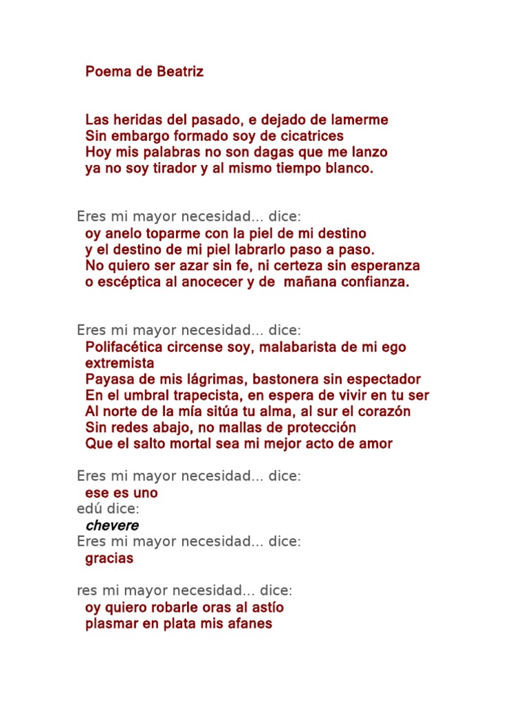 Poema Tu Eres | PDF | Poesía