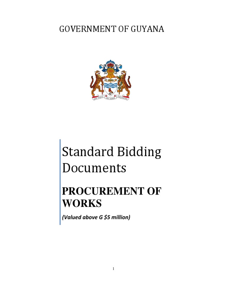 Guyana Standard Bidding Document for Works | PDF | General Contractor ...