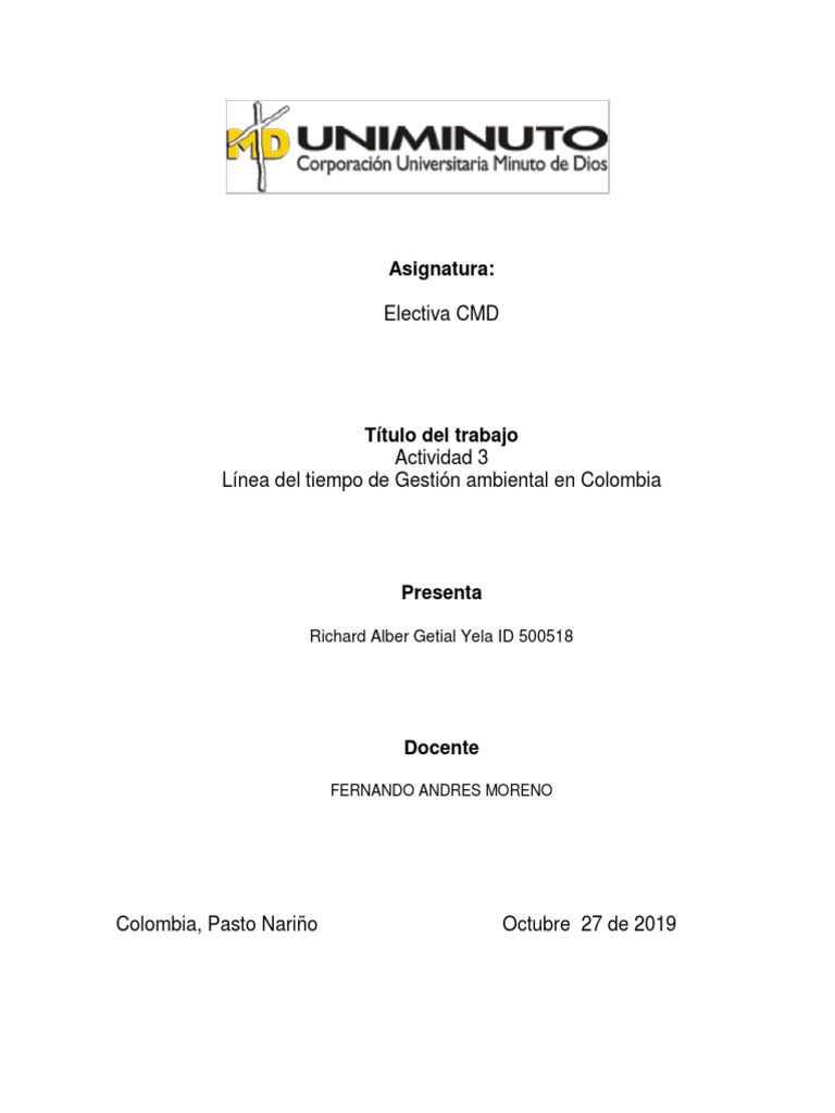 Linea de Tiempo Gestion Ambiental en Colombia | PDF | Colombia ... Linea de Tiempo Gestion Ambiental en Colombia | PDF | Colombia ...