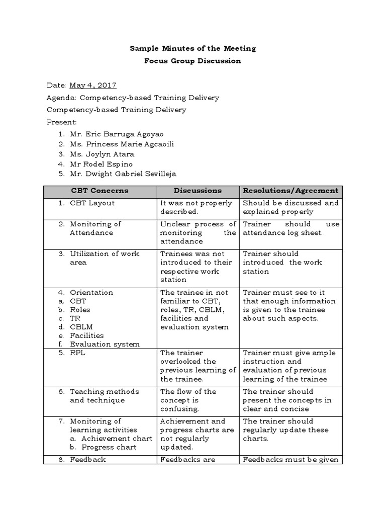 Minutes of The Meeting | PDF | Educational Technology | Cognition