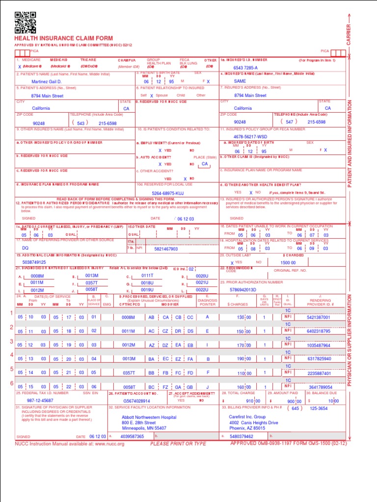 Health Insurance Claim Form: (Member ID#) | PDF | Health Care | Health ...