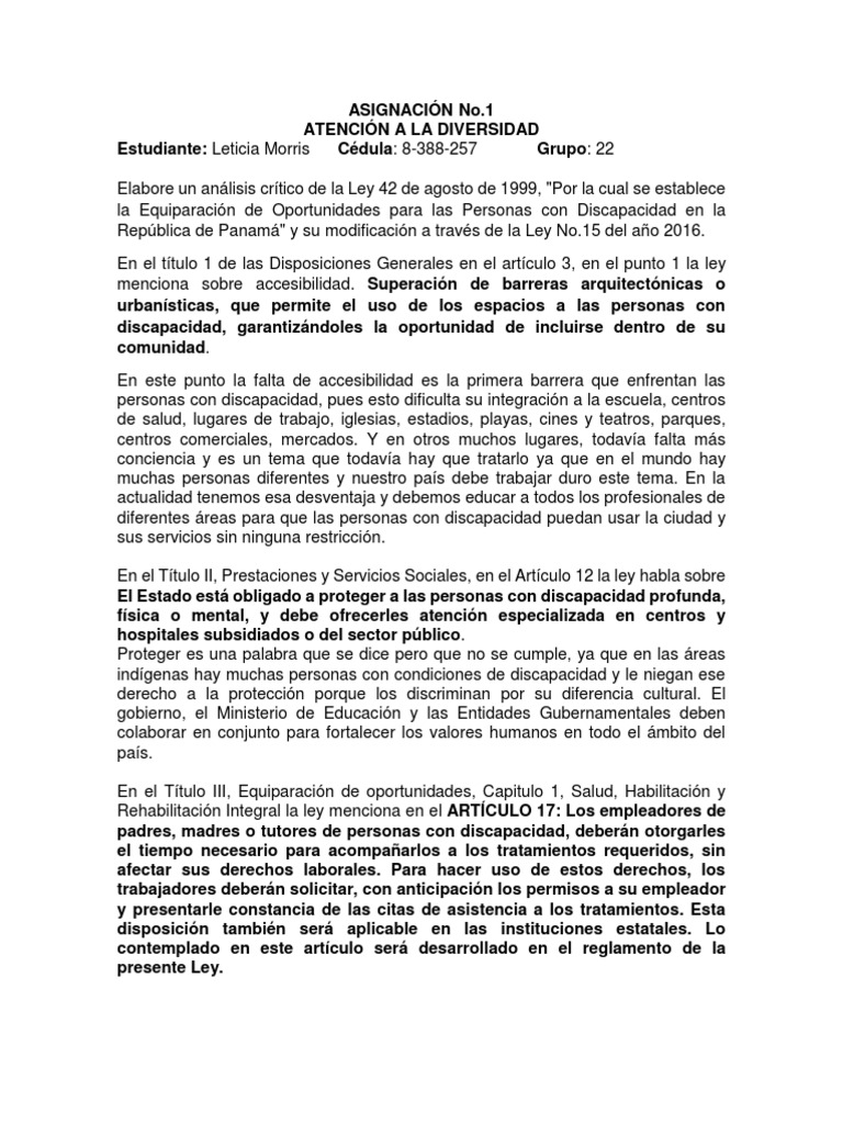 Ley 42 | PDF | Invalidez | Educación avanzada