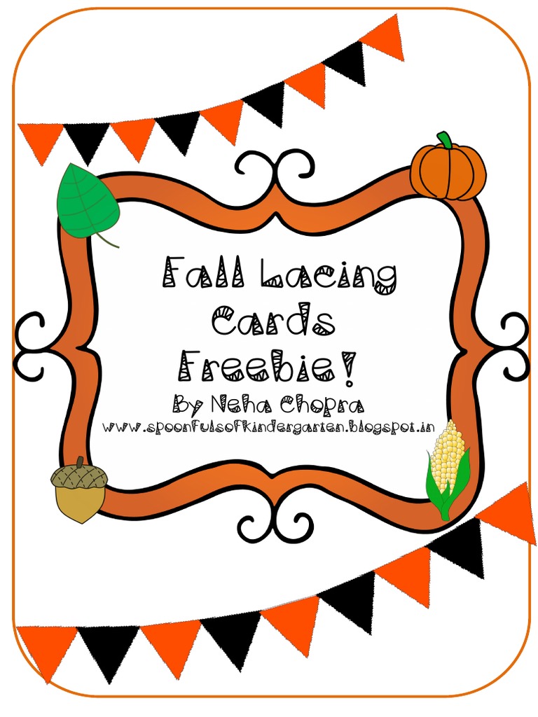 Fall Lacing Cards Freebie!: by Neha Chopra | PDF