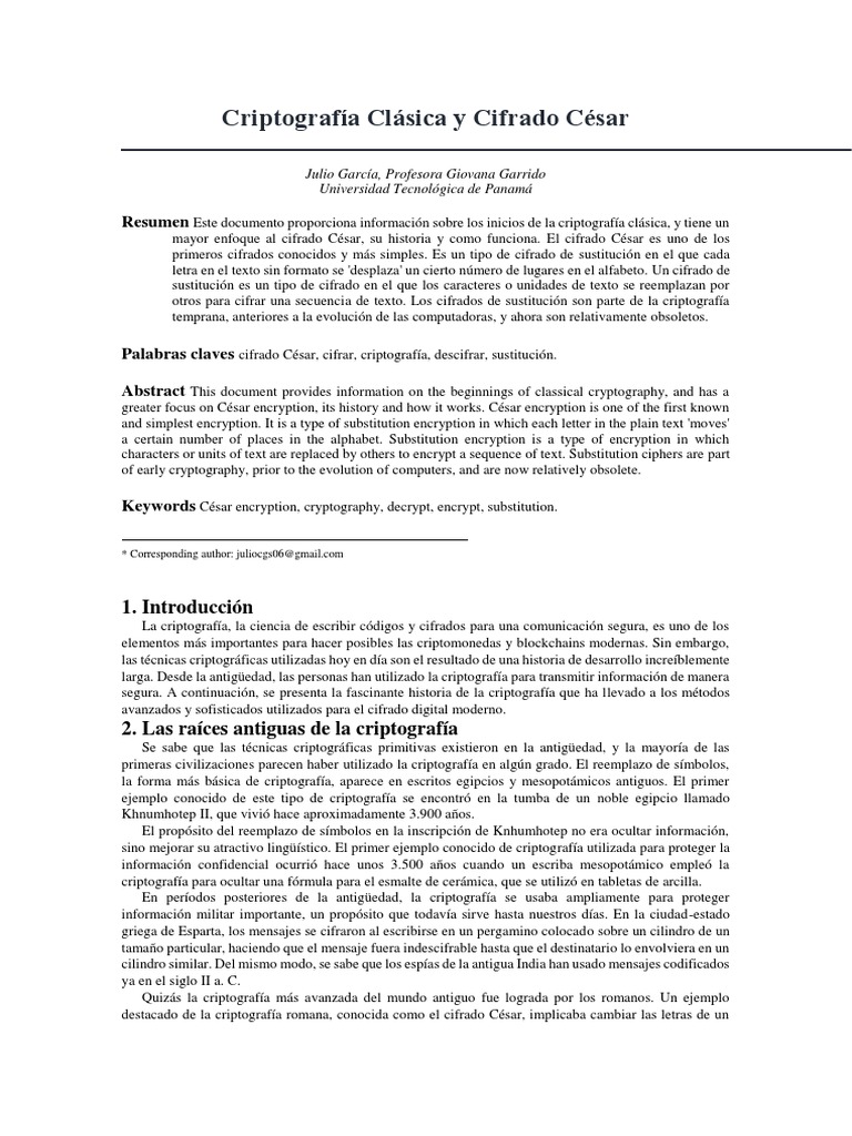 Cifrado César: Historia y Funcionamiento | PDF | Criptografía | Cifrado
