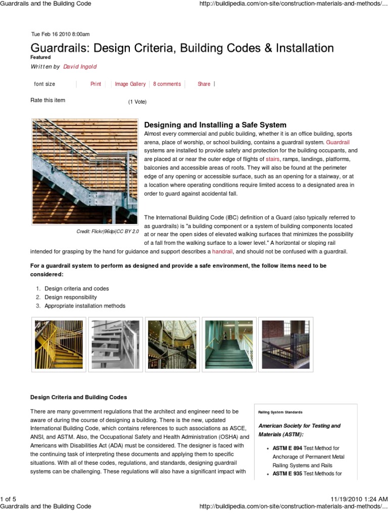 Guardrails and the Building.. | Specification (Technical Standard ...