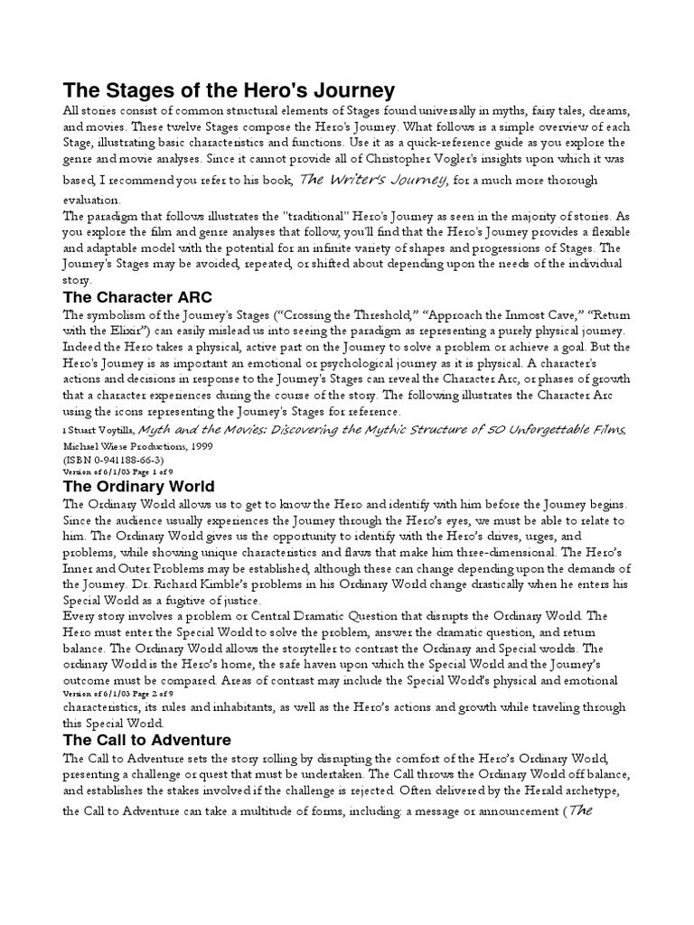 The Stages of The Hero's Journey | PDF | Hero | Paradigm