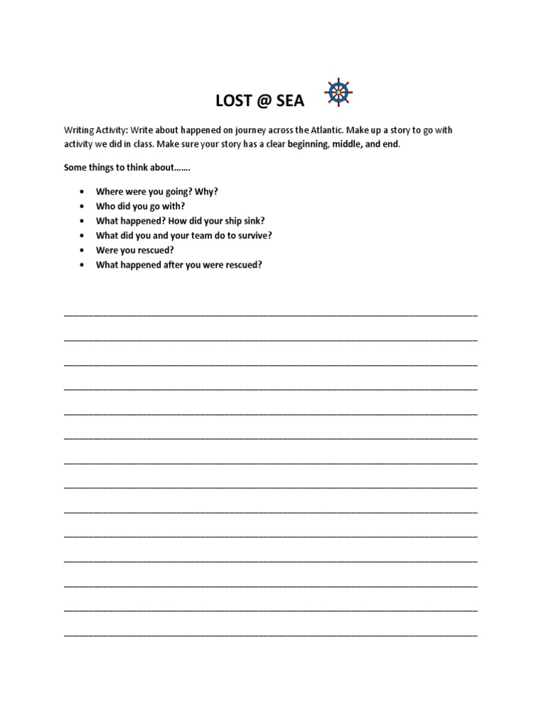 Atlantic Survival Story Writing Activity | PDF