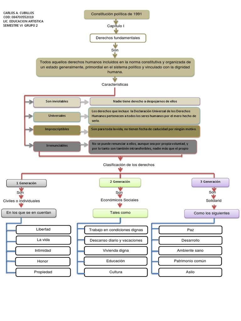T3 Mapa Conceptual Derechos Fundamentales | PDF | Derechos humanos | Derecho Constitucional