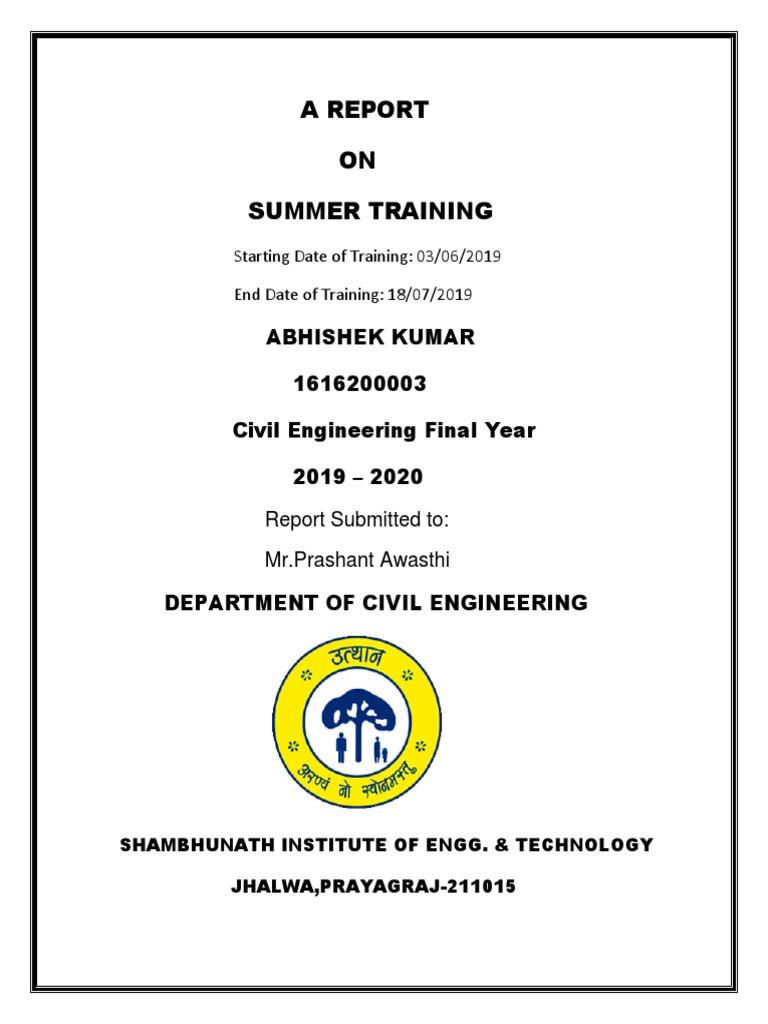 Summer Training Report On Icbp Construction Pdf Road Surface Masonry