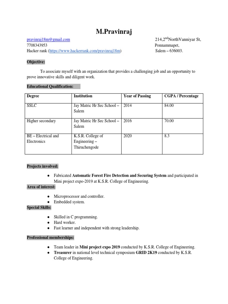Pravin Resume | PDF | Learning | Behavior Modification