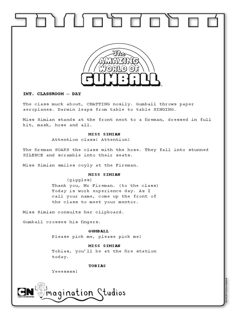 The Amazing World of Gumball Script | PDF