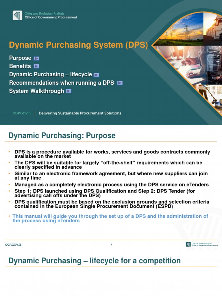 Dynamic Purchasing System DPS March2019 | PDF | Procurement | Government