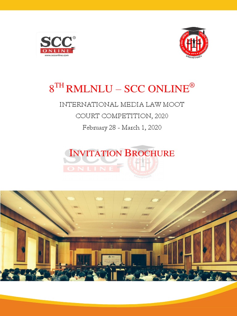 Invitation Brochure 8th RMLNLU SCC Online® International Media Law Moot ...