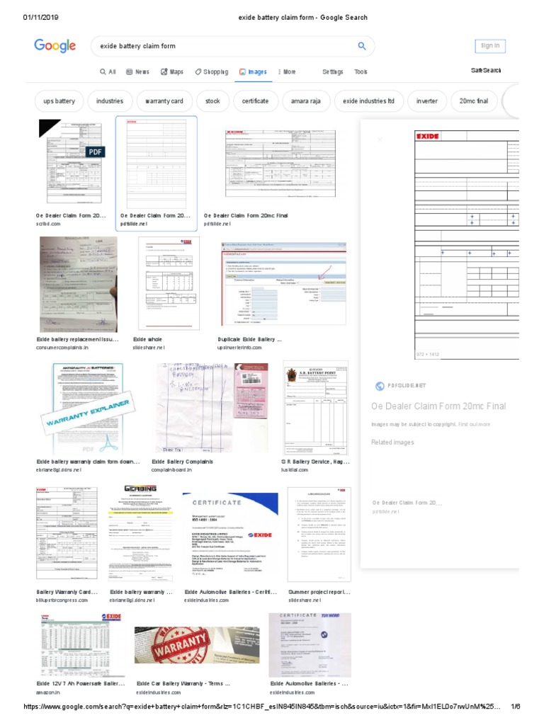 Exide Battery Claim Form - Google Search | PDF | Galvanic Cells ...