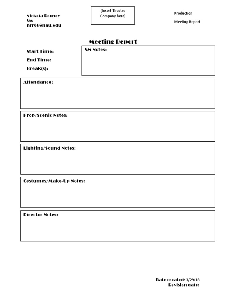 Design or Production Meeting Report | PDF