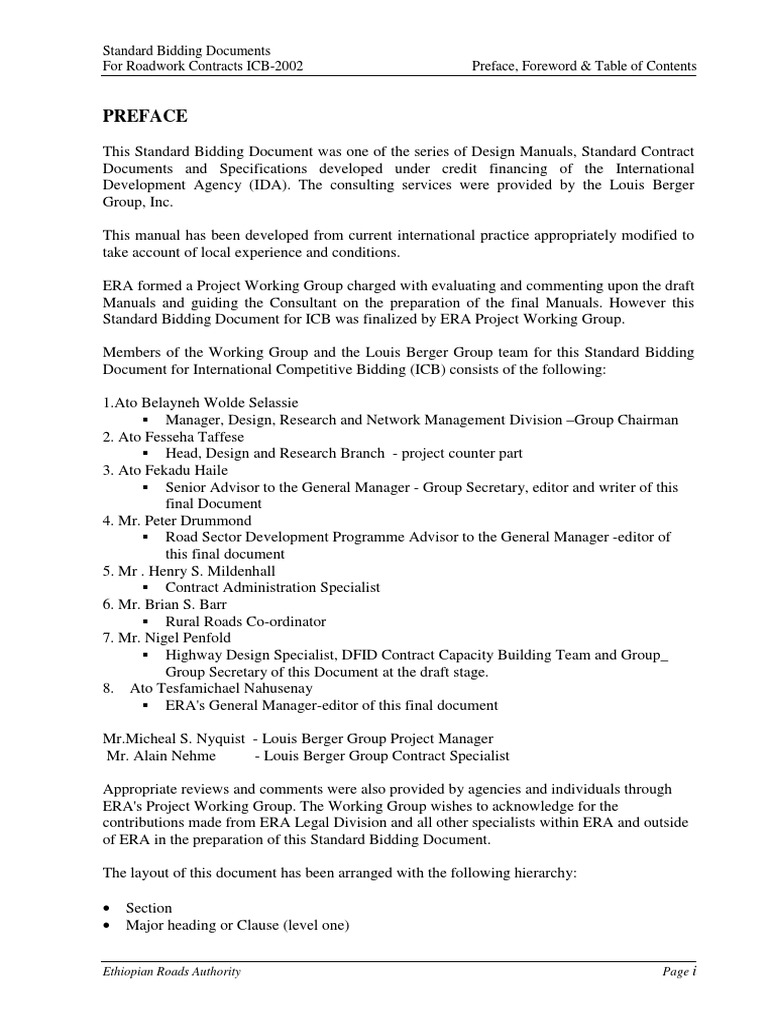 002 Preliminary Sections | PDF | Construction Bidding | Road