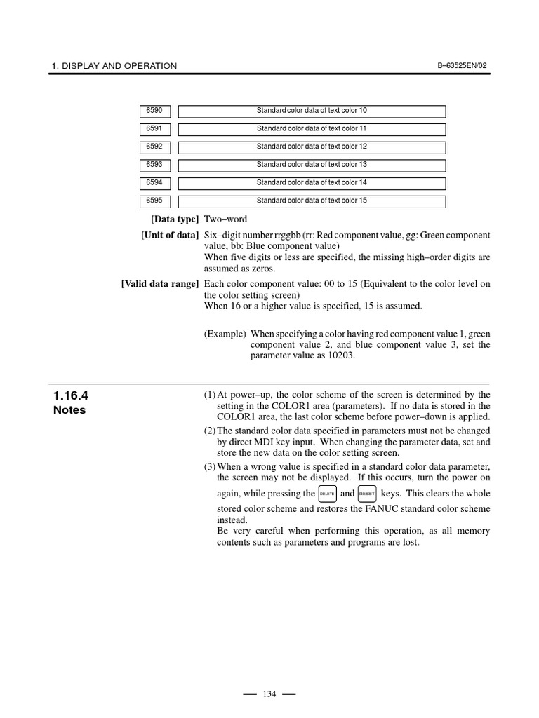 (Data Type) Two-Word (Unit of Data) Six-Digit Number RRGGBB (RR: Red Component Value, GG: Green ...