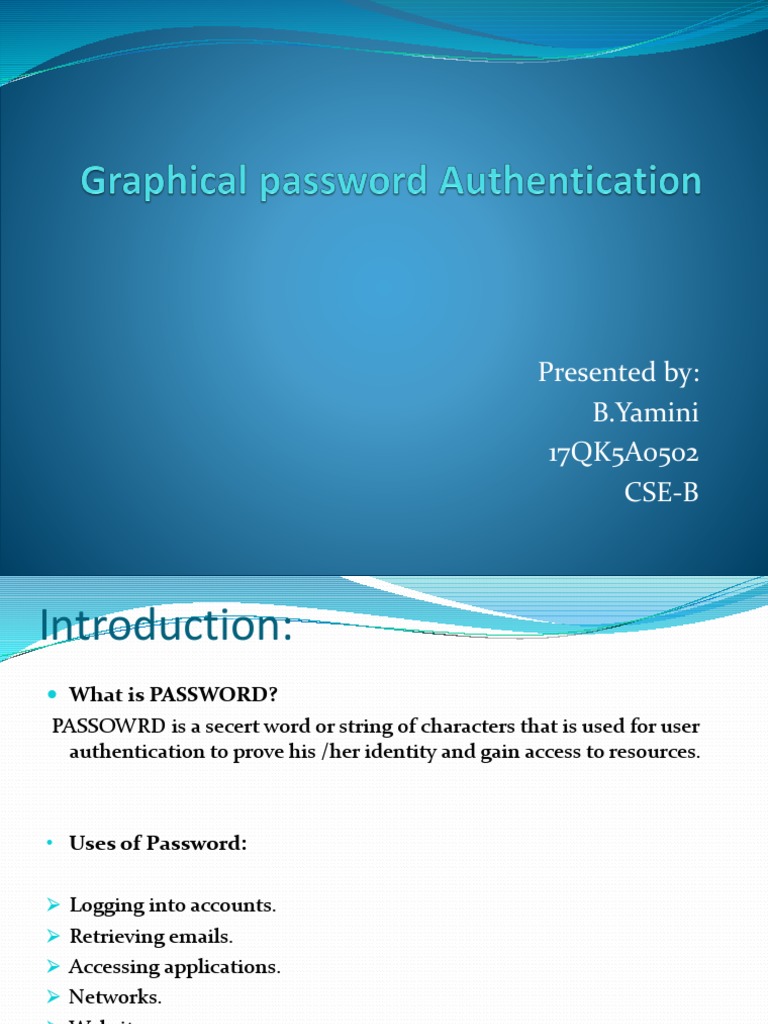 Graphical Password Authentication - Yamini | PDF | Password ...