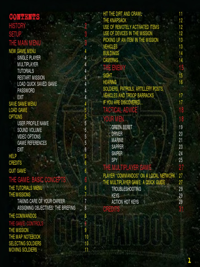 Commandos Behind Enemy Lines | PDF | Menu (Computing) | Commando