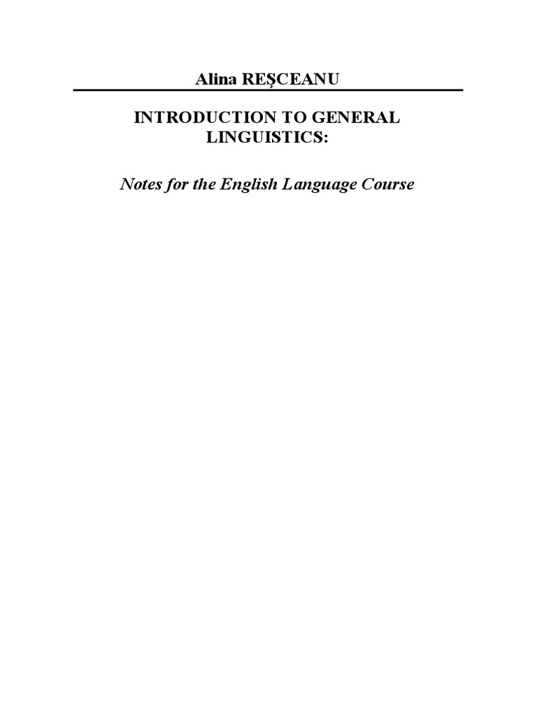 Introduction To General Linguistics Resceanu | PDF | Celts | Linguistics
