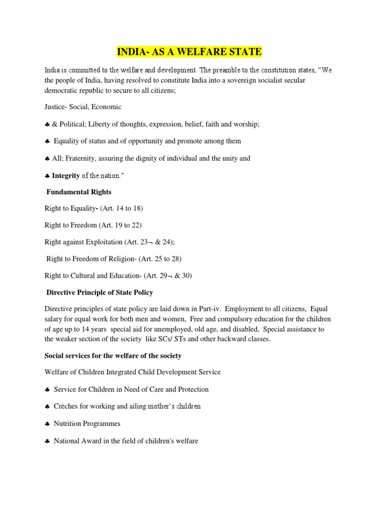 India As A Welfare State | PDF | Welfare State | Public Sphere