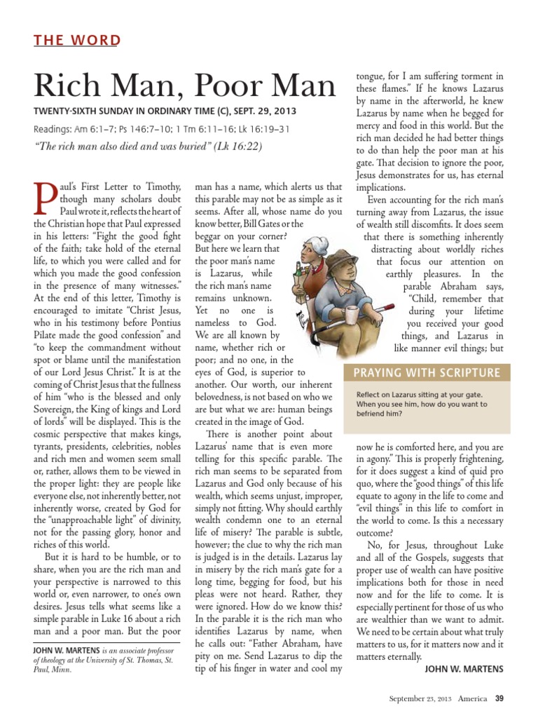 Rich Man, Poor Man | PDF | Parables Of Jesus | Jesus