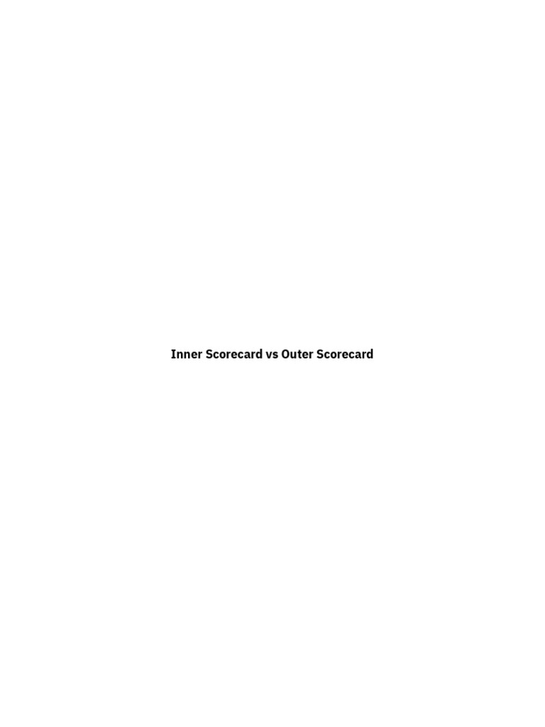 Inner Scorecard Vs Outer Scorecard | PDF | Value Investing | Investing