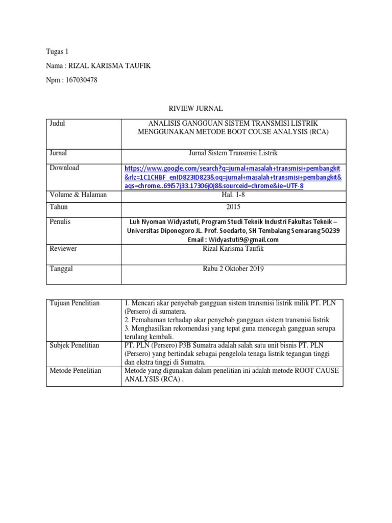 Riview Metode Analisis Rca | PDF | Teknologi & Rekayasa