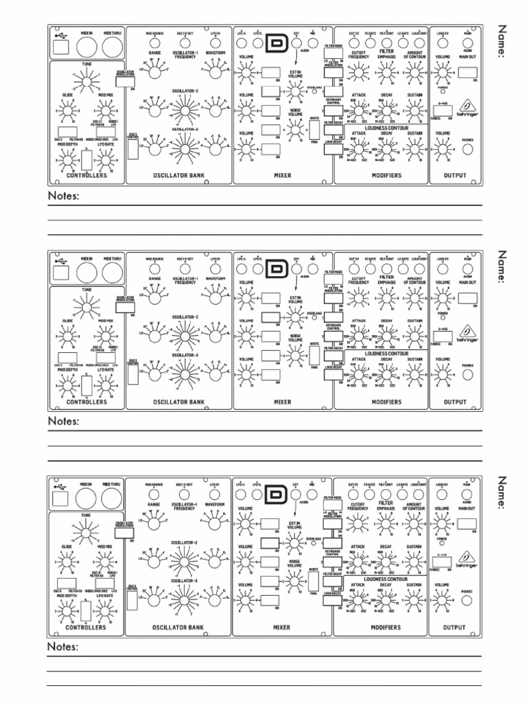 Model D Patch Sheet | PDF