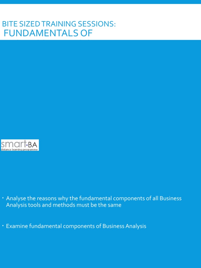 Fundamentals of Business Analysis | PDF | Business Analysis ...
