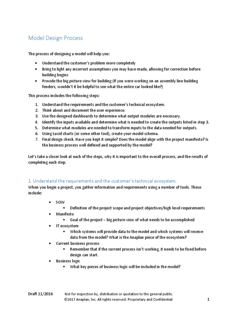 Model Design Process Anaplan | PDF | Business Process | Conceptual Model
