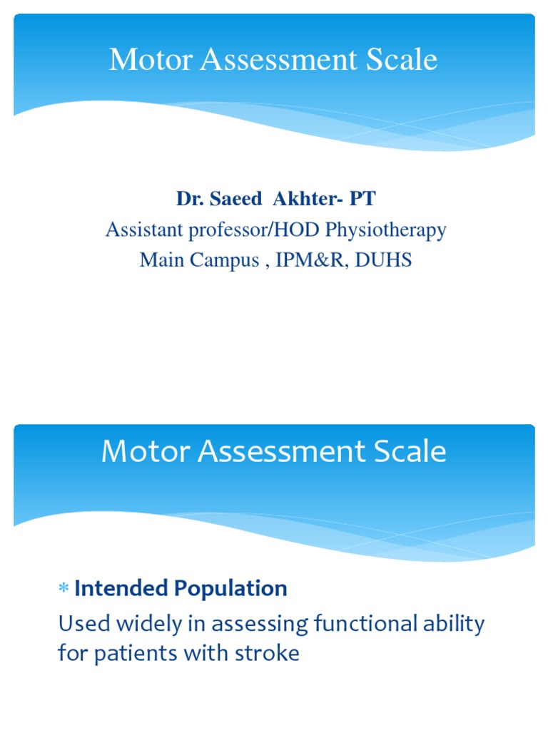 Motor Assessment Scale | Download Free PDF | Anatomical Terms Of Motion ...