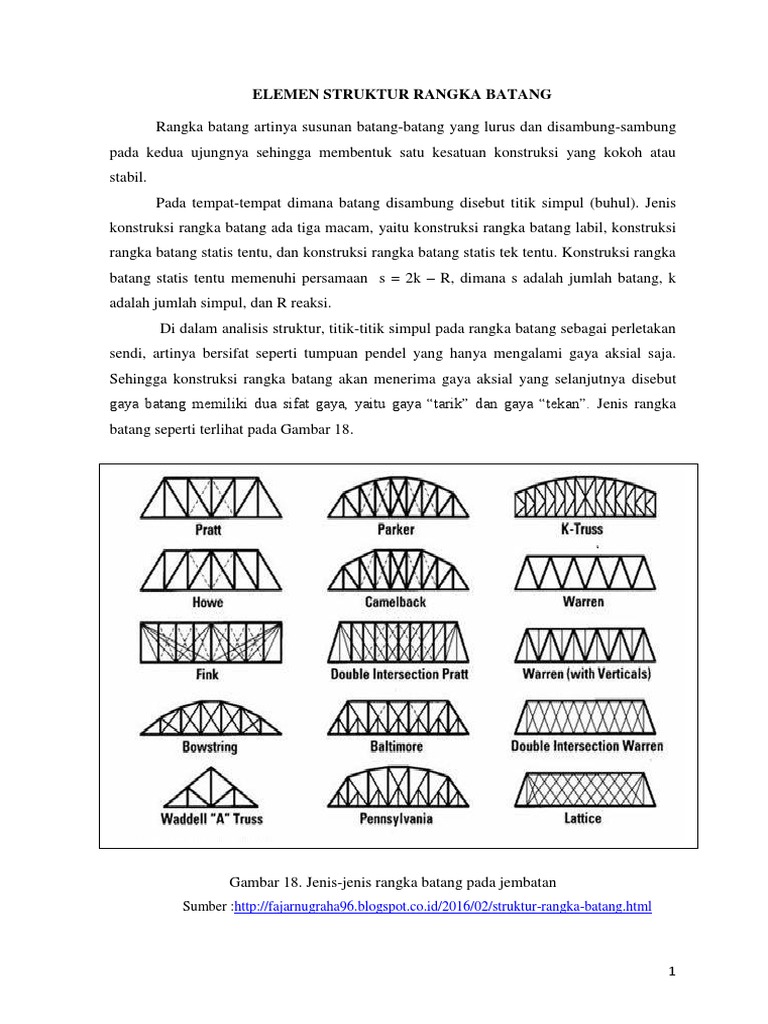 Materi 3. Elemen Struktur Rangka Batang | PDF | Sains & Matematika