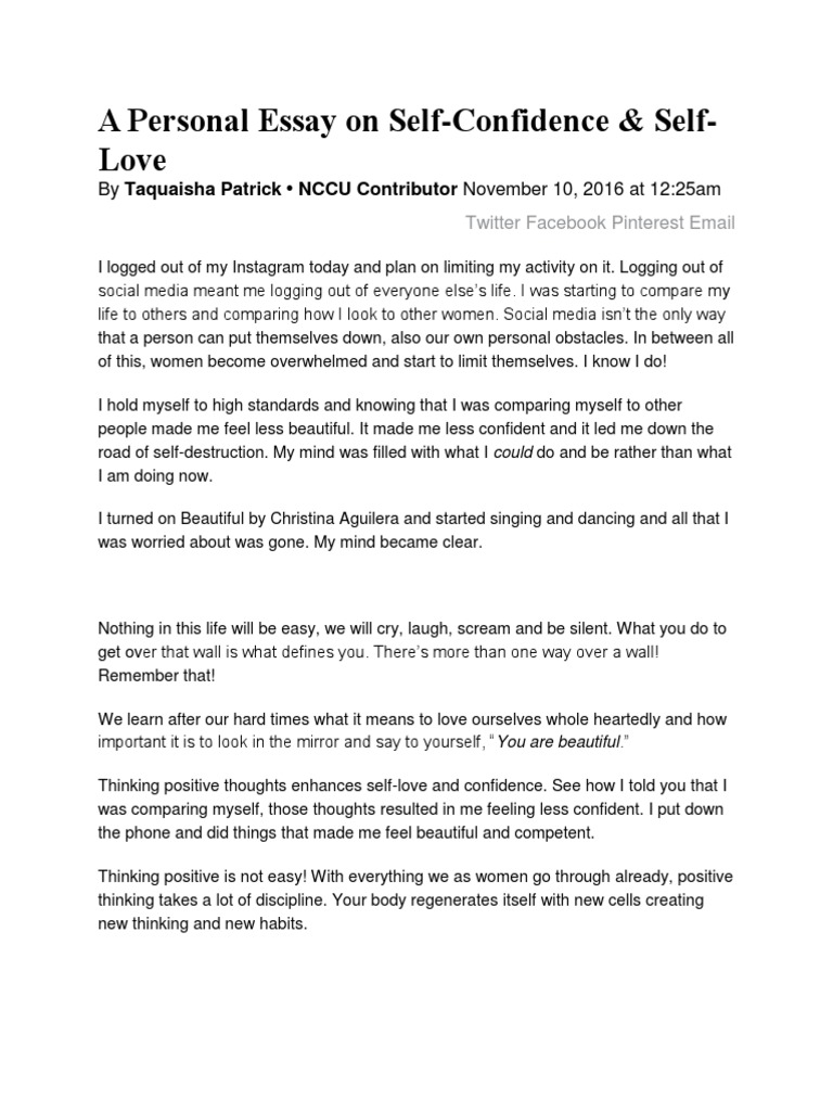 A Personal Essay On Self | PDF | Thought | Love