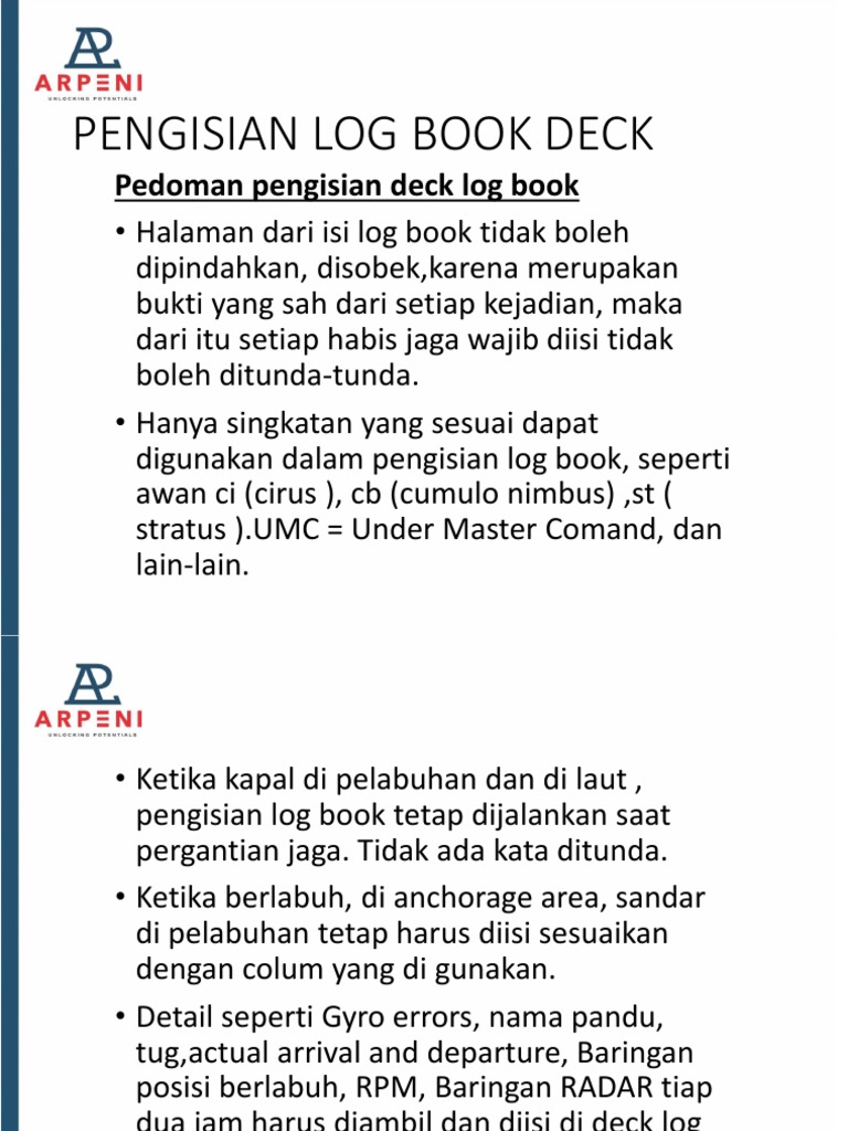 Pengisian Log Book Deck Pdf