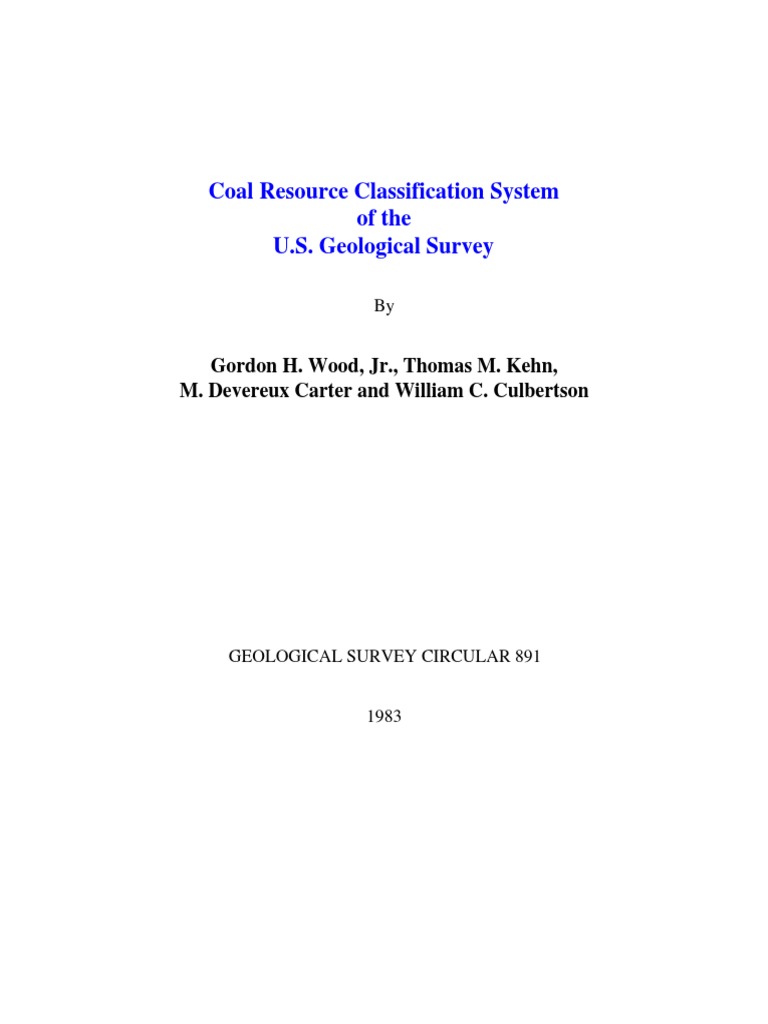 Coal Resource Classification System of The U.S. Geological Survey | PDF ...